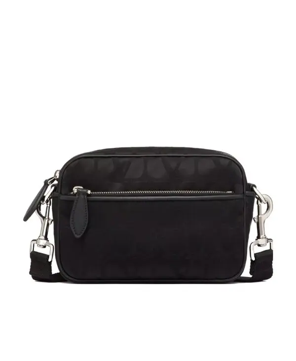 Valentino Garavani Toile Iconographe Zip-up Shoulder Bag - Black