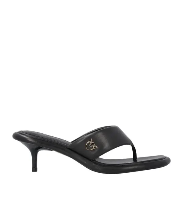 Pinko Love Birds Plaque Sandals - Black