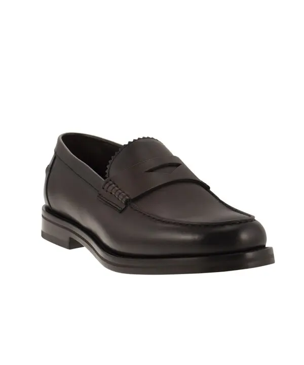 DOUCAL'S Penny Slip-on Loafers - Black