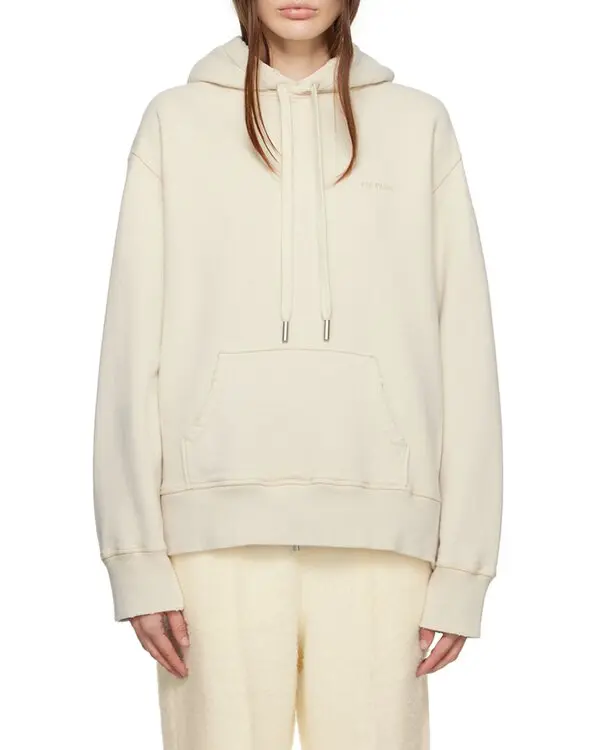 AMI Paris Logo Embroidered Drawstring Hoodie