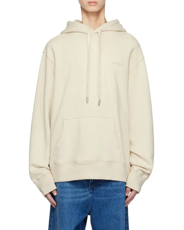 AMI Paris Logo Embroidered Drawstring Hoodie
