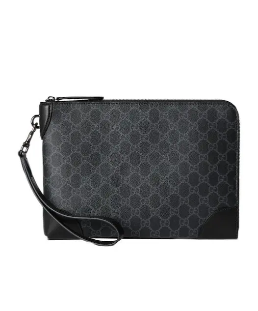 Gucci Gg Emblem Small Business Case - Black