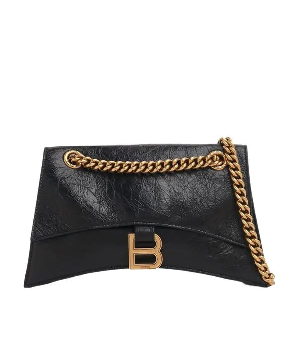 Balenciaga Small Crush Chain Shoulder Bag - Black