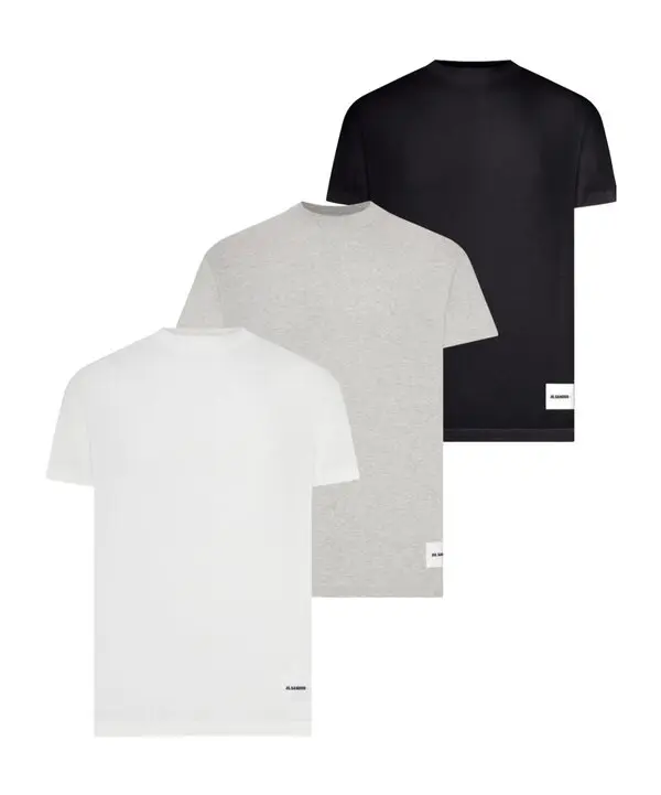 JIL SANDER Logo Patch Crewneck Pack Of Three T-shirt