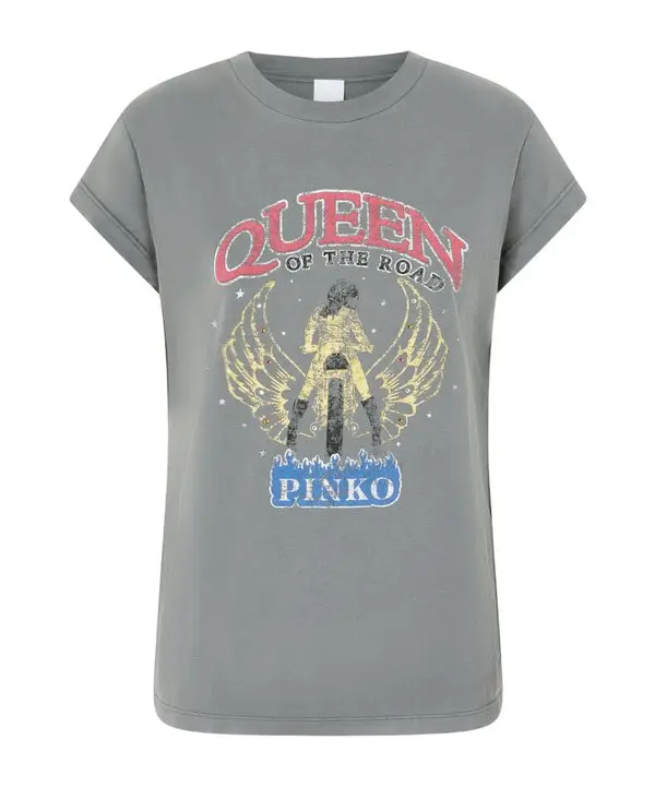 Pinko Biker Print T-shirt - Gray