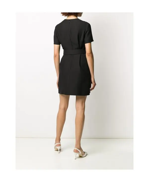 Valentino Garavani Short Sleeve Logo Belt Dress