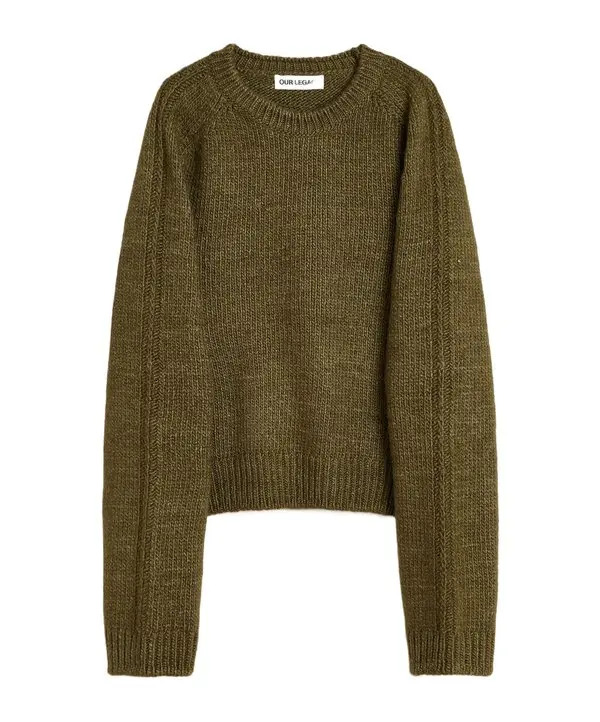 Our Legacy Roundneck Jumper - Flush Green Rustic Wool Silk