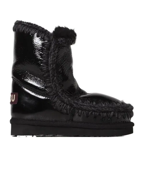 Mou Round-headed Boots - Black