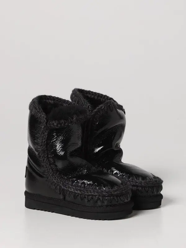 Mou Round-headed Boots - Black