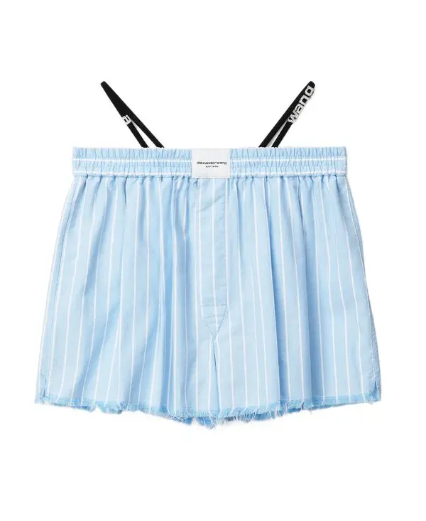 Alexander Wang Striped Raw Hem Boxer Shorts
