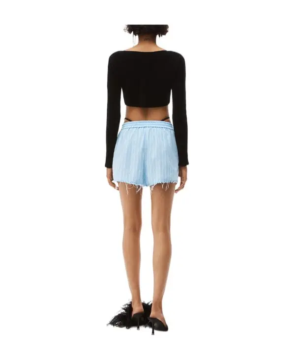 Alexander Wang Striped Raw Hem Boxer Shorts