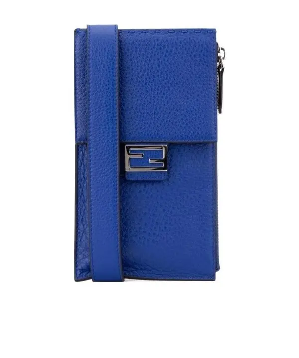 Fendi Baguette Phone Crossbody Bag - Blue