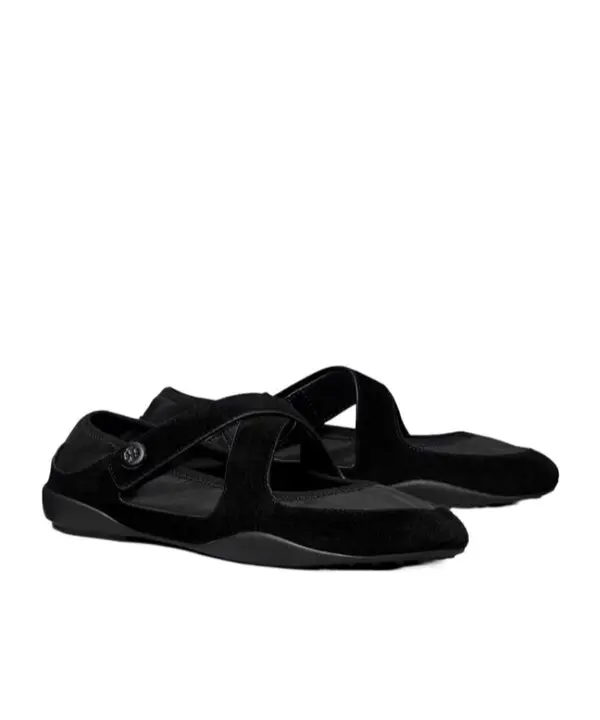 Tory Burch Romy Ballet Flats With Sport Strap - Black