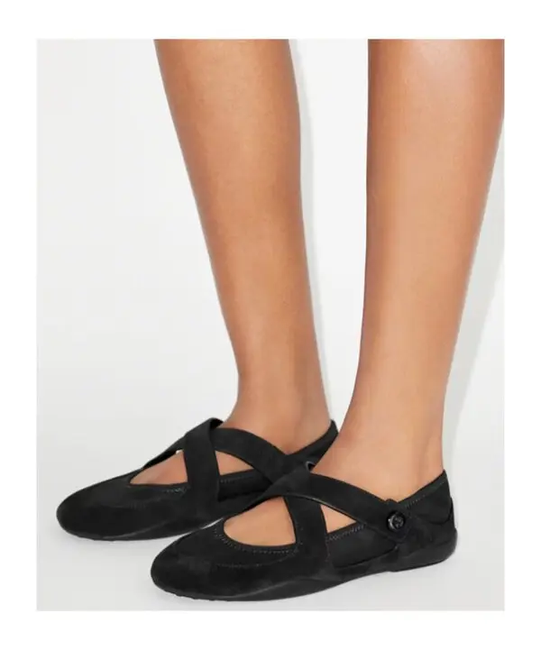 Tory Burch Romy Ballet Flats With Sport Strap - Black
