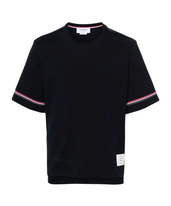 Thom Browne Rwb-stripe Crewneck T-shirt - Blue