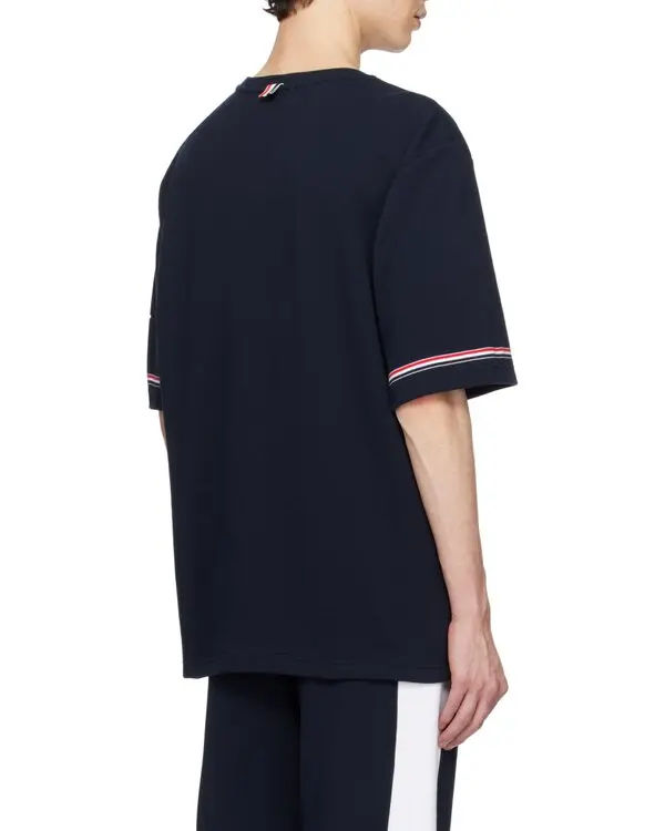 Thom Browne Rwb-stripe Crewneck T-shirt - Blue