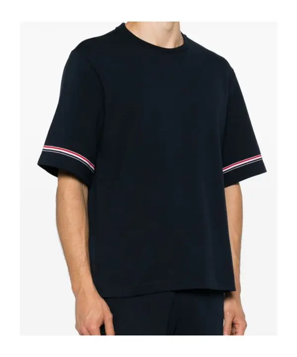 Thom Browne Rwb-stripe Crewneck T-shirt - Blue