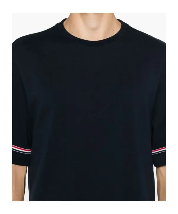 Thom Browne Rwb-stripe Crewneck T-shirt - Blue