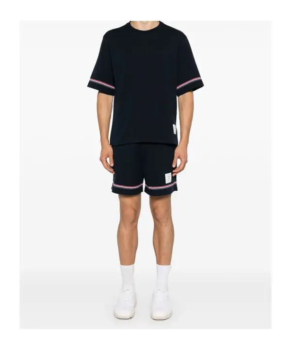 Thom Browne Rwb-stripe Crewneck T-shirt - Blue