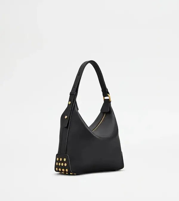 TOD'S Mini Studded Shoulder Bag - Black