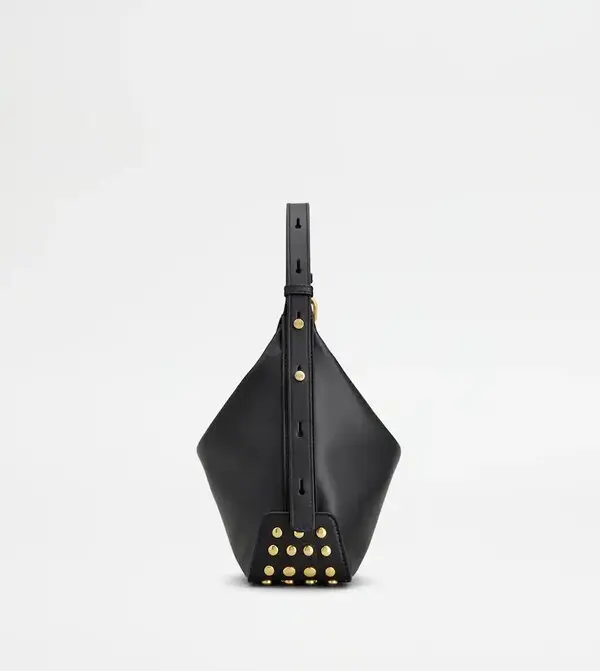 TOD'S Mini Studded Shoulder Bag - Black