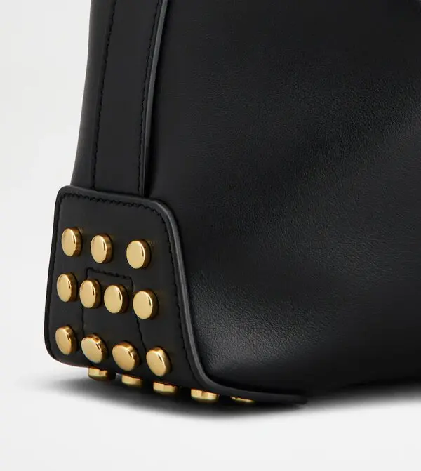 TOD'S Mini Studded Shoulder Bag - Black