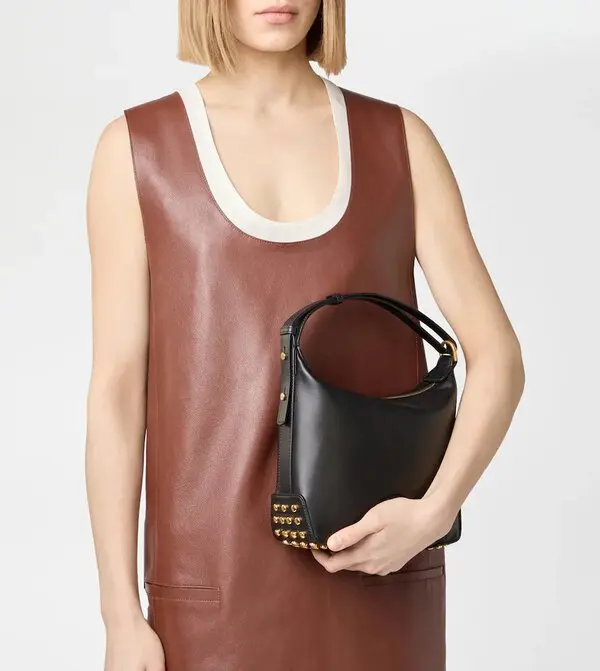 TOD'S Mini Studded Shoulder Bag - Black