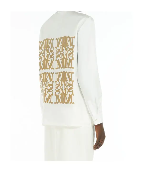 Max Mara Logo Print Long-sleeve Shirt - Vanilla