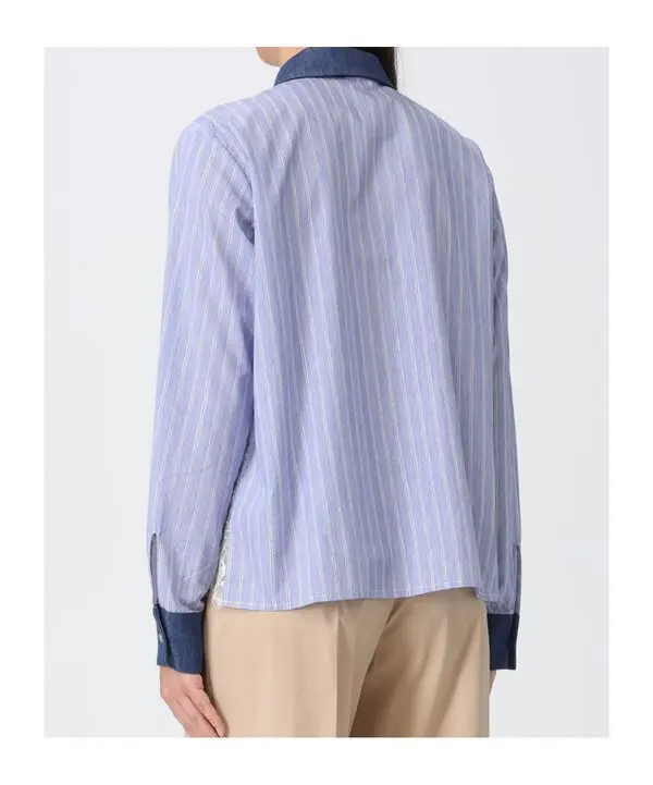 Liu Jo Long Sleeve Shirt With Patchwork And Lace Details