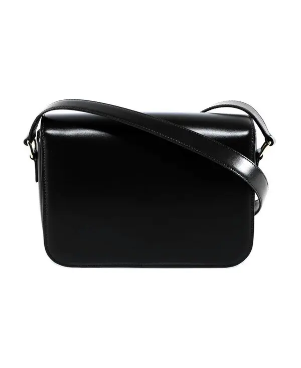 Celine Classique Triomphe Bag In Shiny Calfskin - Black