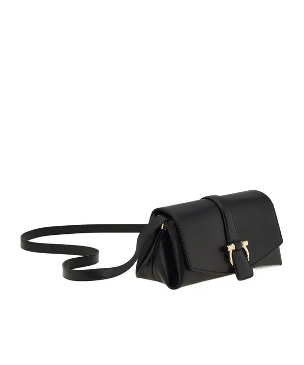 FERRAGAMO Gancini Front Flap Crossbody Bag - Black