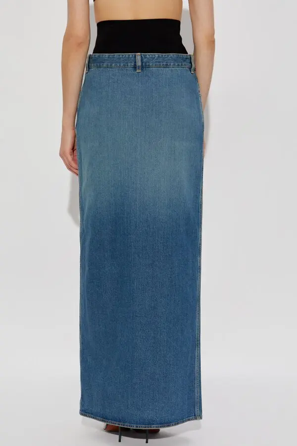 Alaïa High-rise Button-front Maxi Denim Skirt