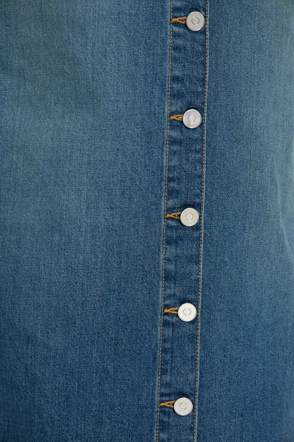 Alaïa High-rise Button-front Maxi Denim Skirt