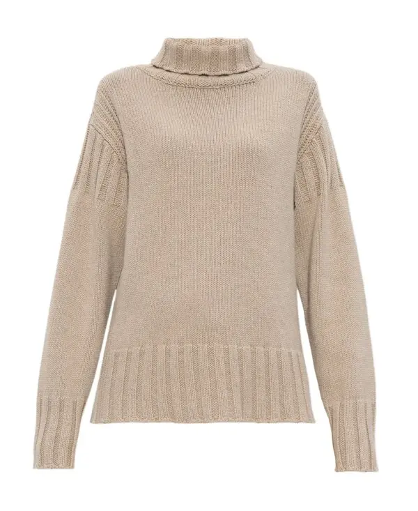 JIL SANDER Roll Neck Cashmere Jumper - Nude