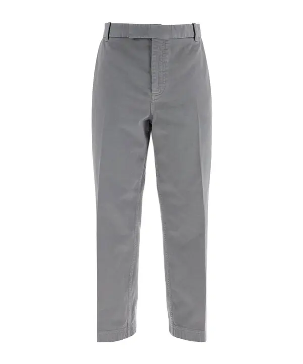 Thom Browne Tapered Leg Chinos With Pressed Crease - Medium Gray