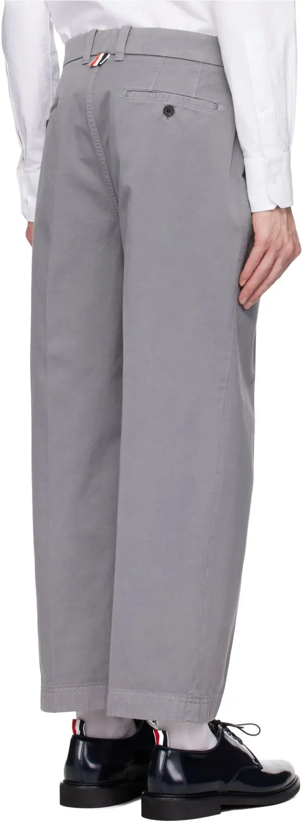 Thom Browne Tapered Leg Chinos With Pressed Crease - Medium Gray