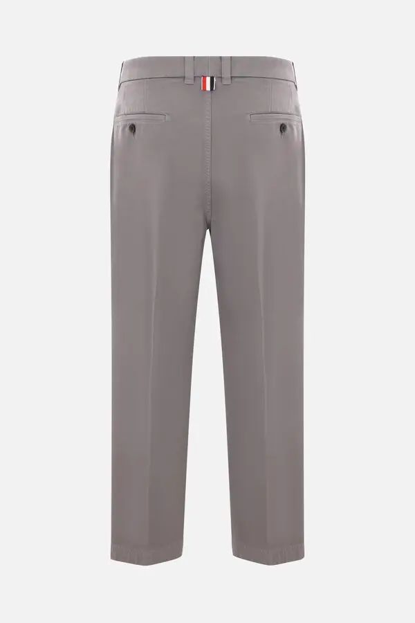 Thom Browne Tapered Leg Chinos With Pressed Crease - Medium Grey
