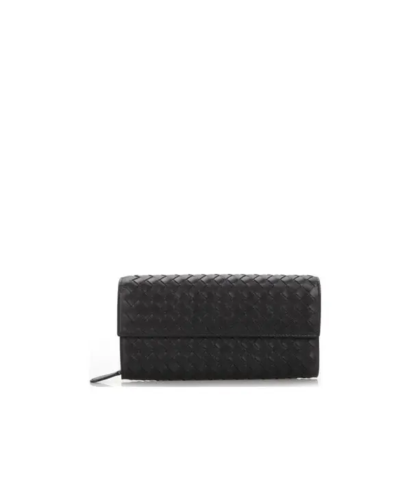Bottega Veneta Knit A Flip Purse - Black