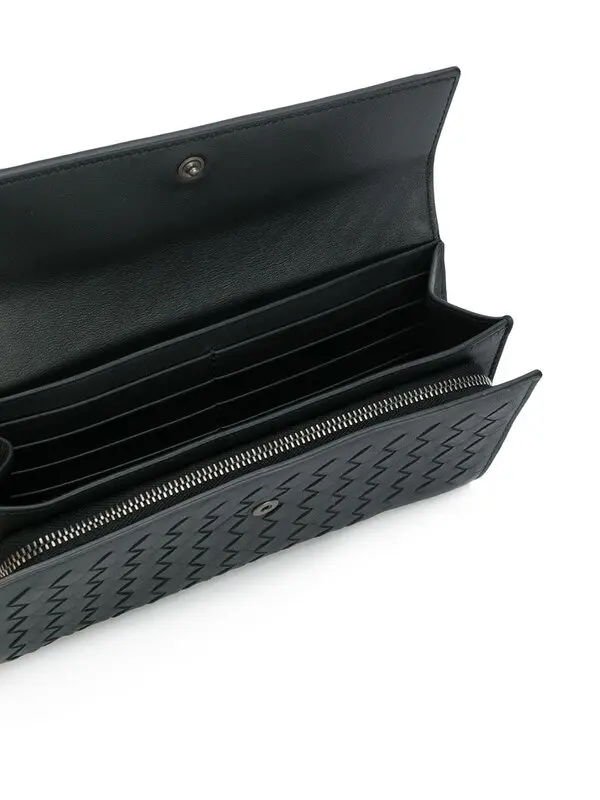 Bottega Veneta Knit A Flip Purse - Black