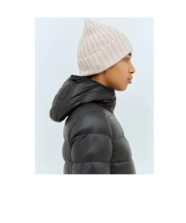 Moncler Logo Patch Ribbed Beanie