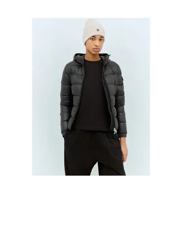 Moncler Logo Patch Ribbed Beanie