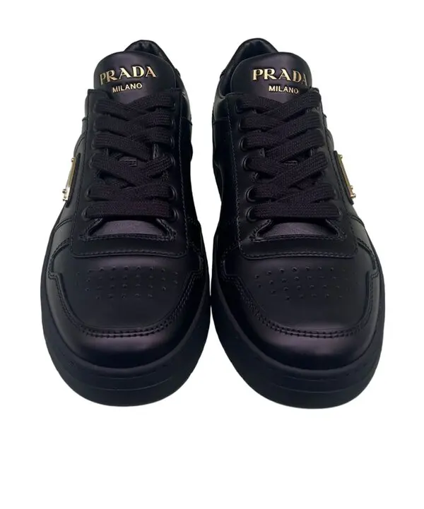 Prada Downtown Leather Sneakers - Black