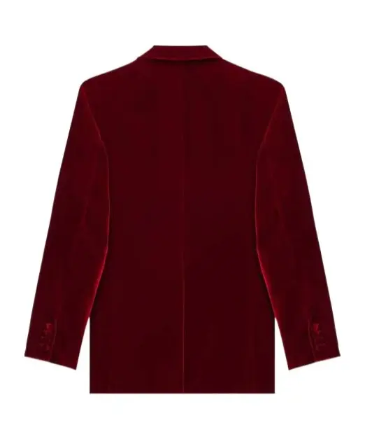 Saint Laurent Velvet Single-breasted Jacket - Brown