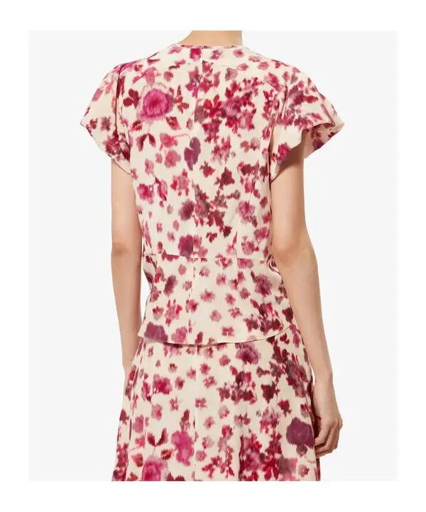 Isabel Marant Étoile Tully Printed Peplum Top - Nude