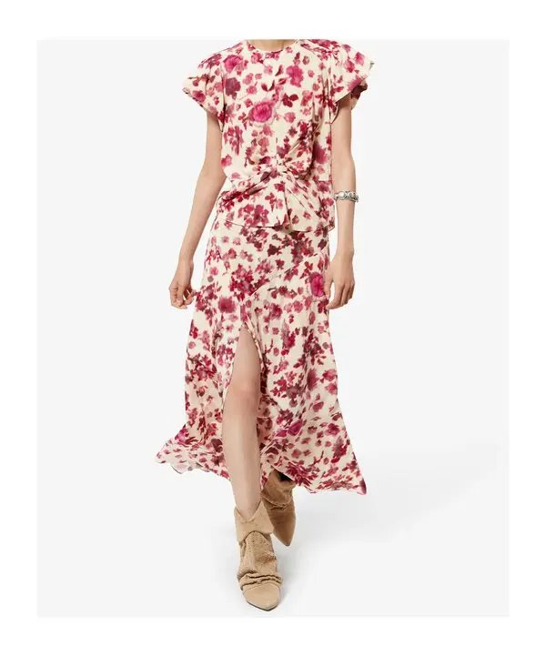 Isabel Marant Étoile Tully Printed Peplum Top - Nude