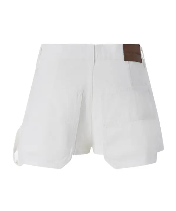 Pinko Logo Patch Denim Shorts - White