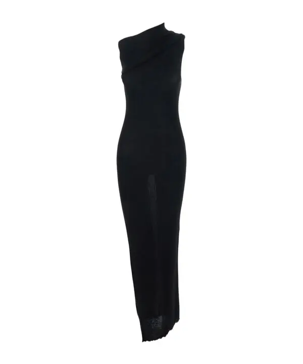 Rick Owens Sleeveless Asymmetrical Ribbed Knit Dress