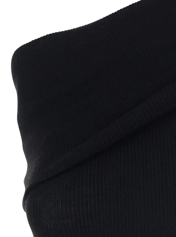 Rick Owens Sleeveless Asymmetrical Ribbed Knit Dress