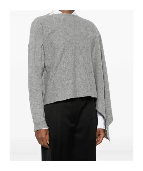JIL SANDER Draped Asymmetric Knitted Cape