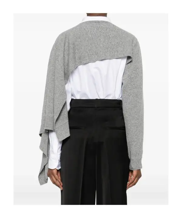 JIL SANDER Draped Asymmetric Knitted Cape